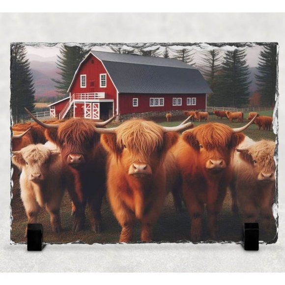 Country Grace With Alisha | Accents | Photo Rock Slate Highland Cows ...